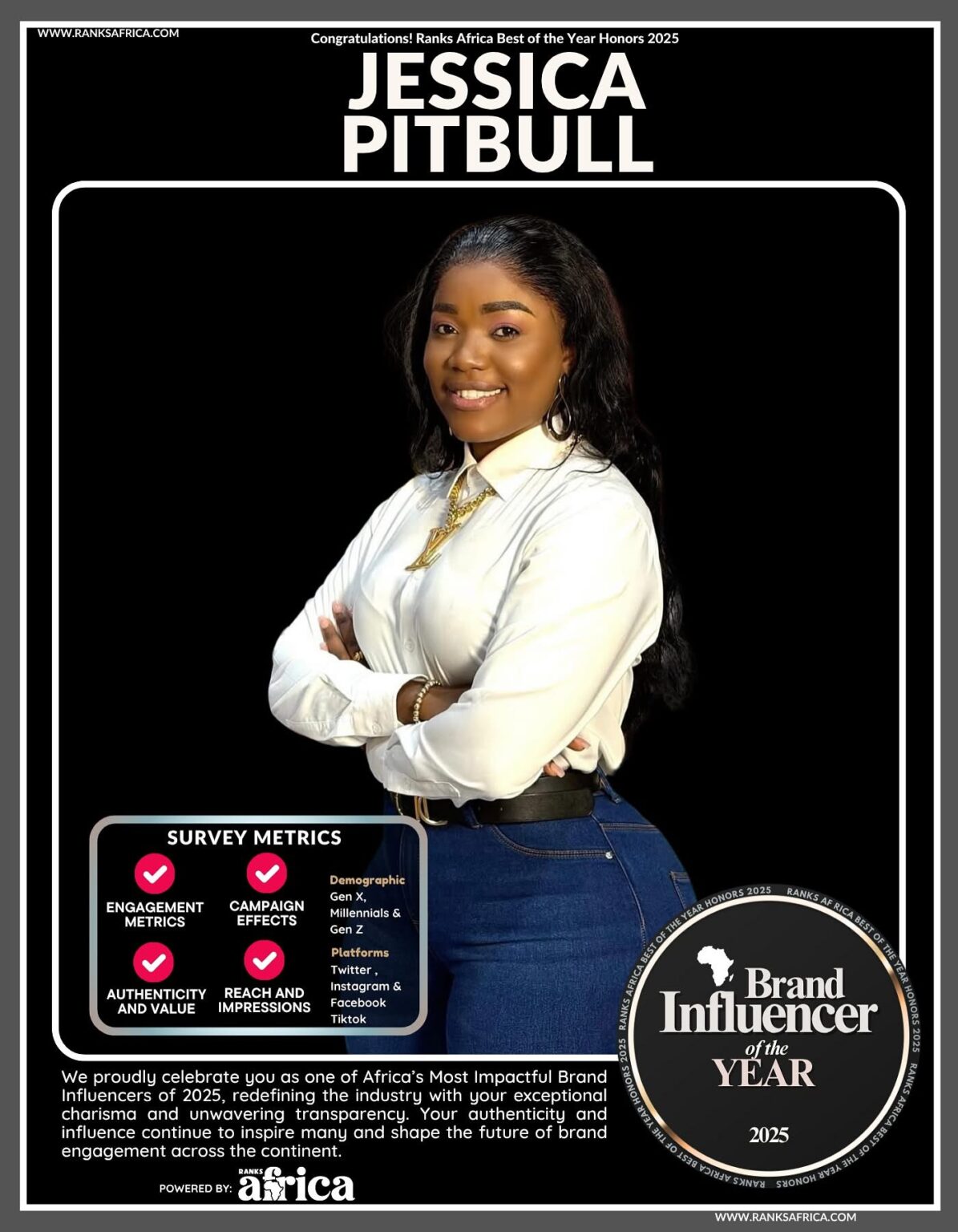 Jessica Pitbull eleita "Influenciadora de Marca do Ano 2025" pela Ranks ...